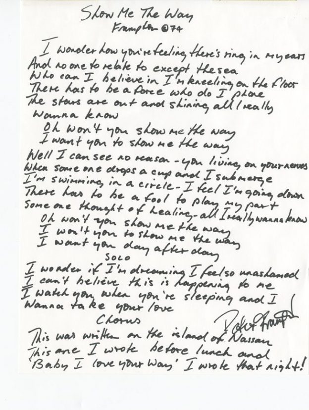 Ten Original Handwritten Lyrics To Some Of Rock 'N' Roll's Greatest Songs